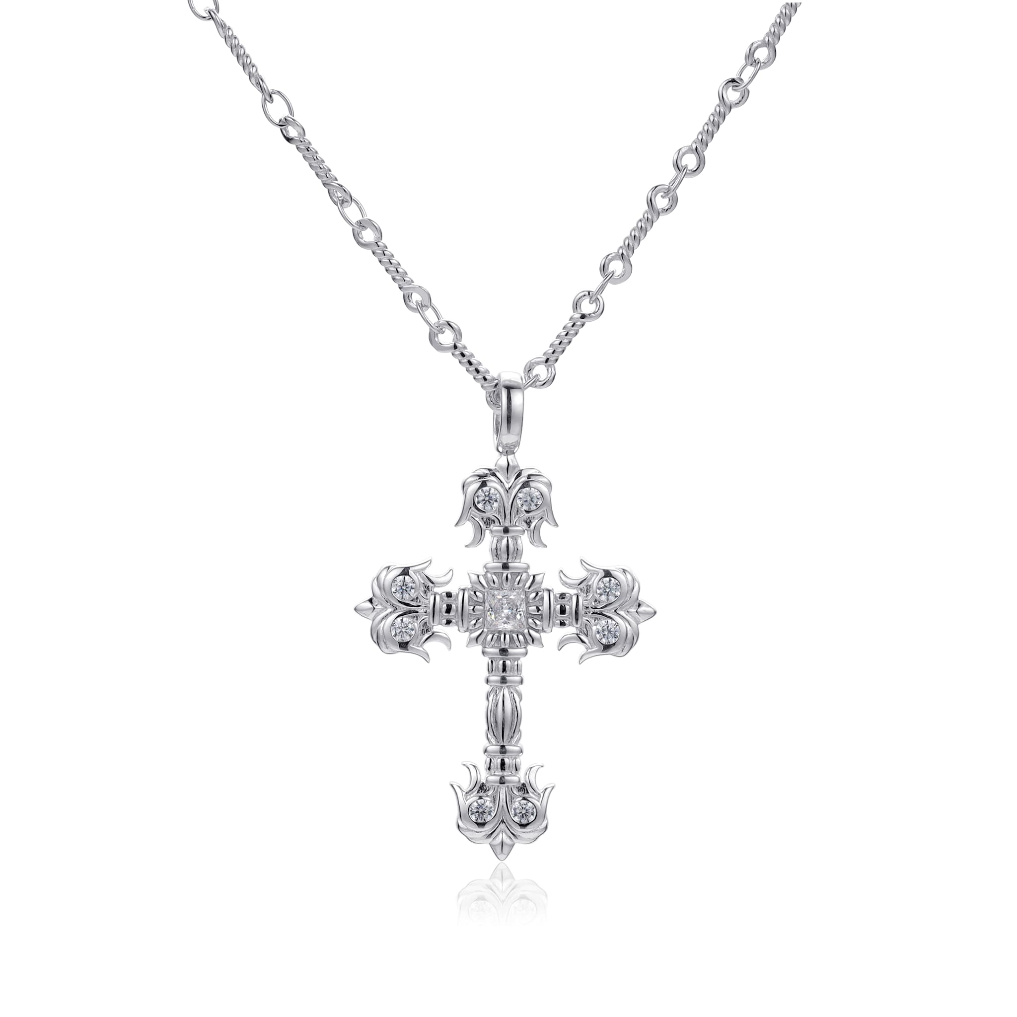 Nature's Grace Silver Cross Pendant – JUNÉ